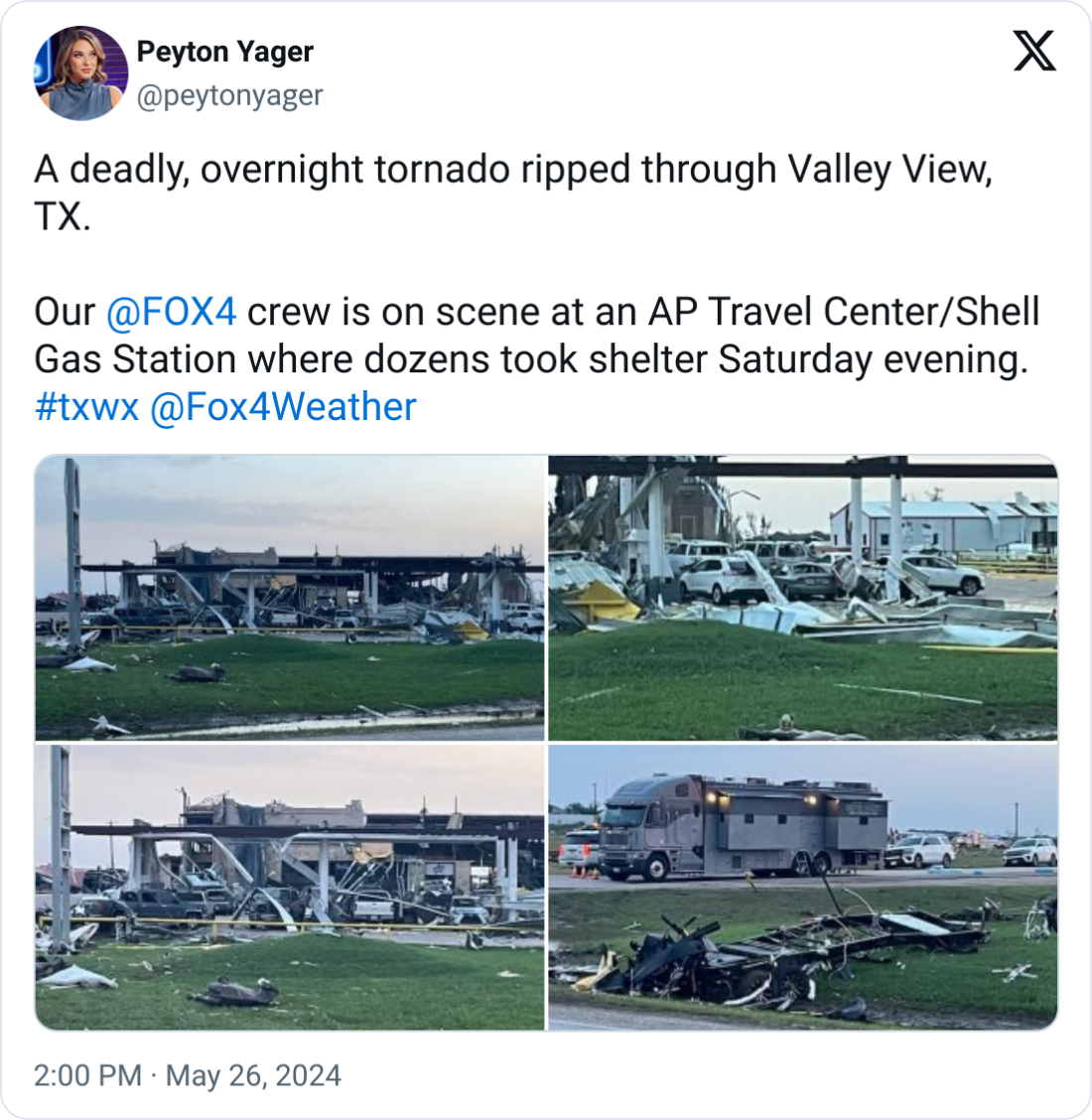 Tornado Devastates AP Travel Stop & Shell Station in Texas