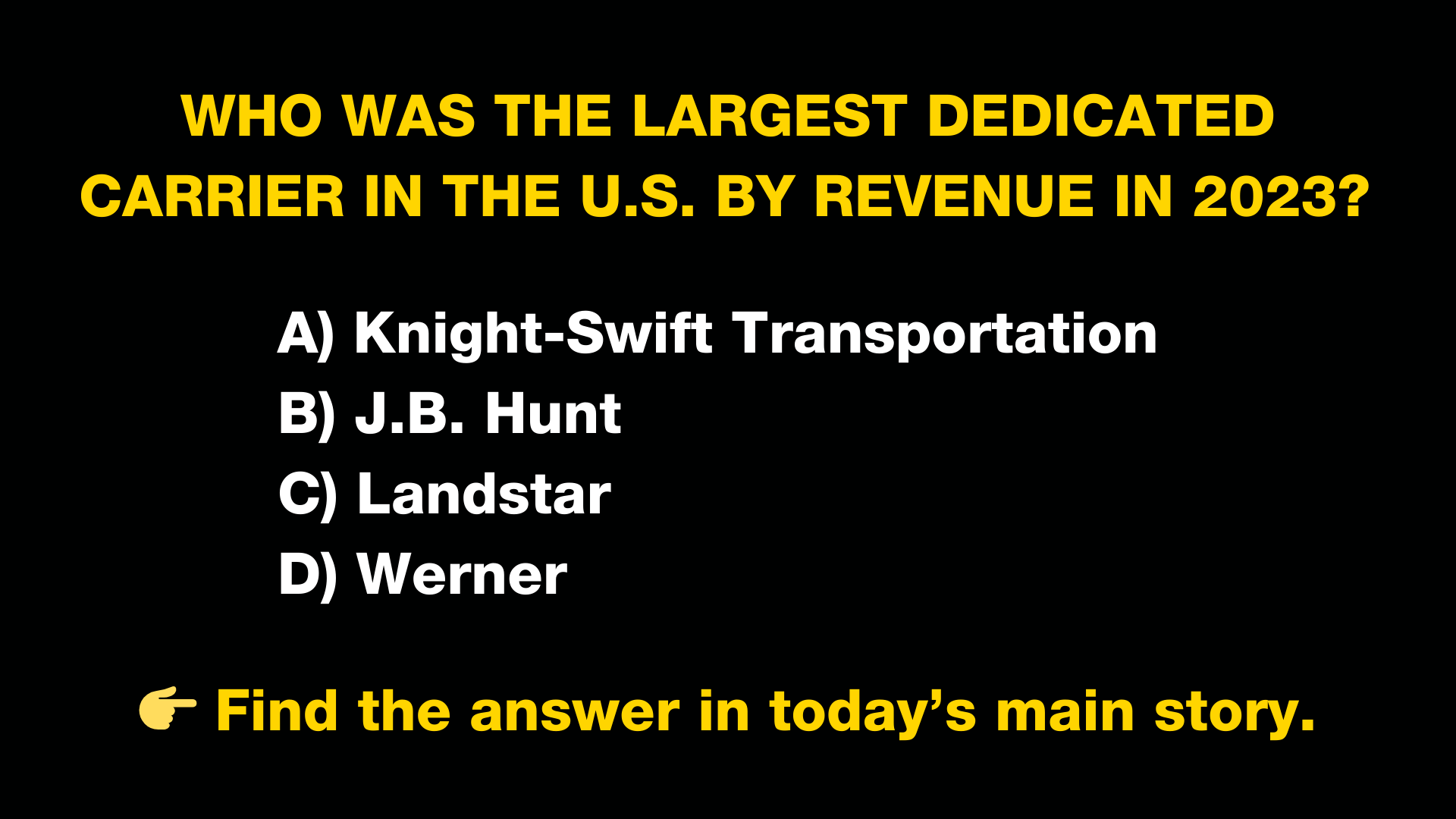 🎣 Top Dedicated Carriers